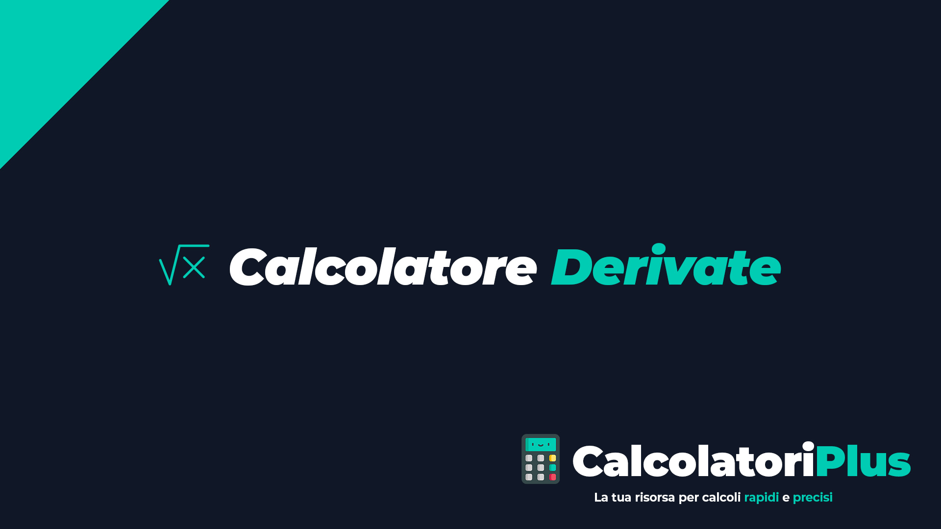 Calcolatore Derivate Online - CalcolatoriPlus
